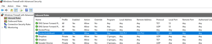 Solve Docker for Windows error: A firewall is blocking file Sharing between Windows and the ...